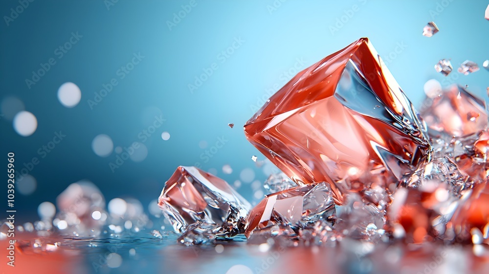Breathtaking reflective 3D crystal texture with sharp edges and deep ...