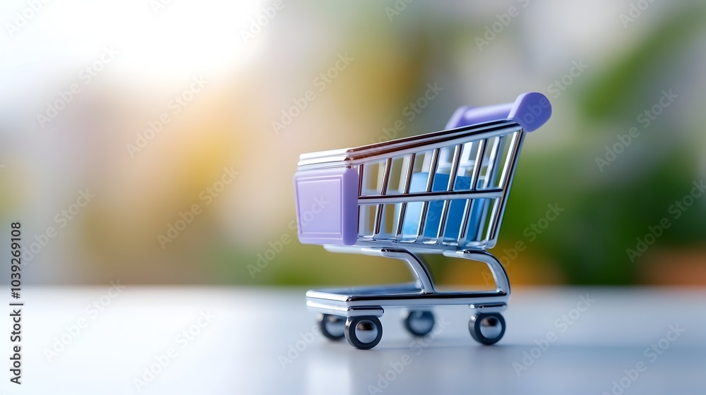 Neumorphic Shopping Cart Icon with Sleek Purple Gradients and 3D ...