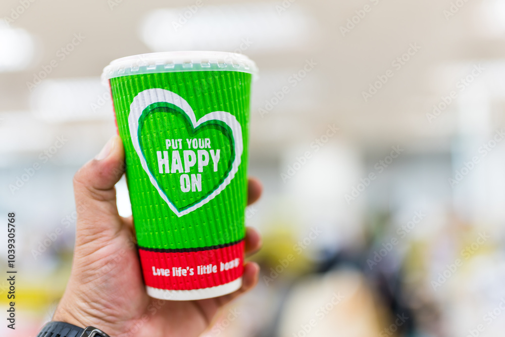 Bangkok, Thailand - October 21, 2024 : Hand holding a cup of Boost ...