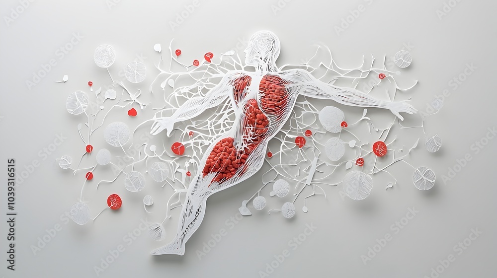 Minimalist and modern paper cut depicting the layered structure and ...