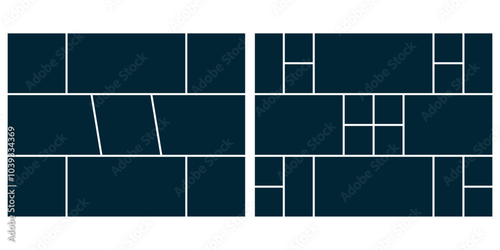 Mosaic collection of pictures. Collage grid mood board. Moodboard ...