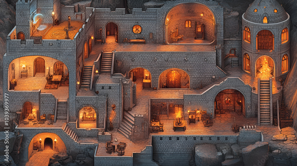 Ilustracja Stock: DnD Battlemap Battlemap of Forgotten Vault ...