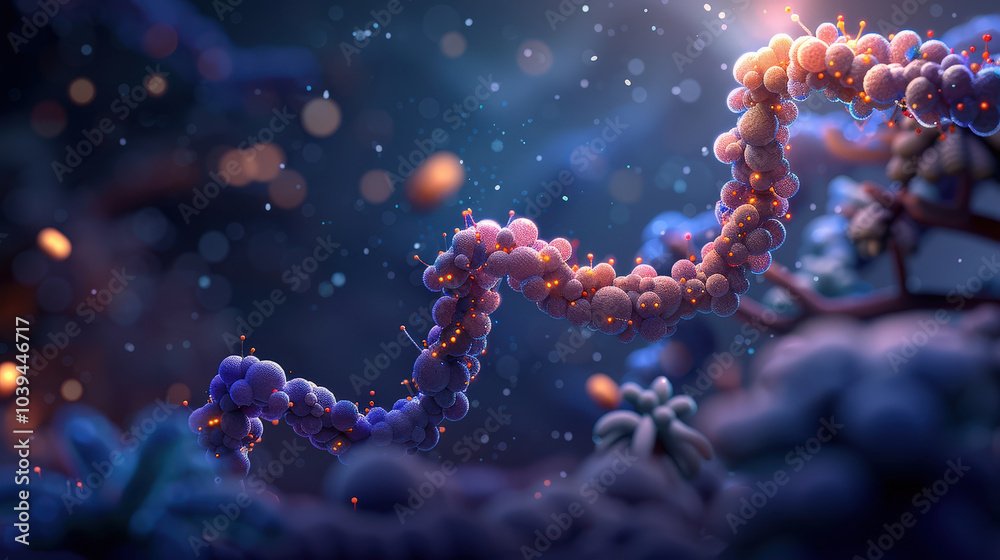 colorful molecular diagram showing DNA strands, illustrating complexity ...