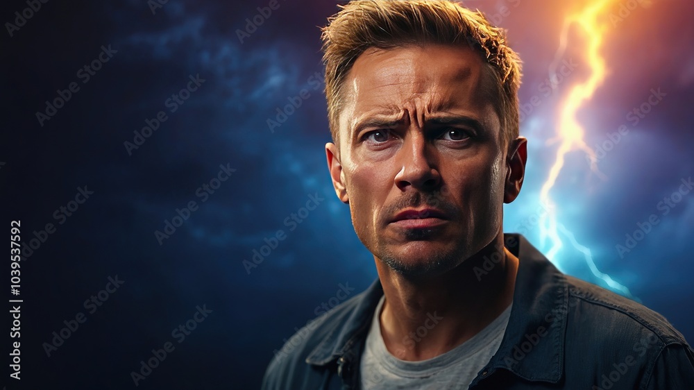 Confused Man Face with Lightning and Question Mark - Mental Health ...