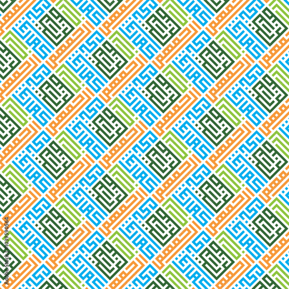 Seamless Pattern kufic square arabic calligraphy of a verse from ...