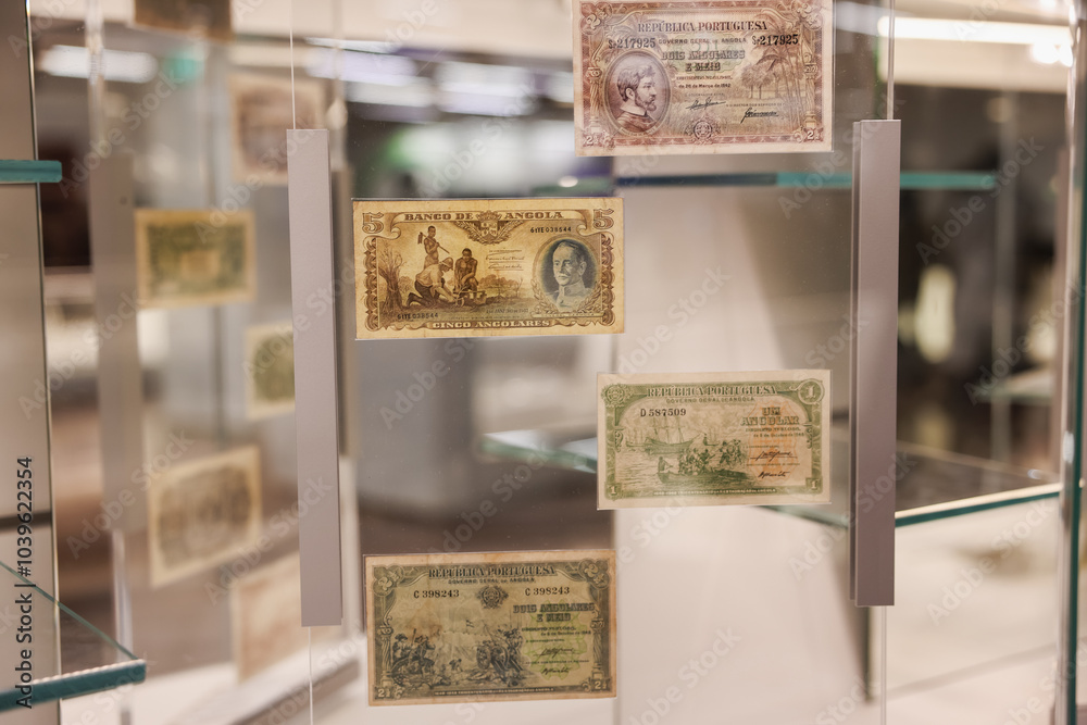 Luanda, Angola - May 17, 2024: Exploring historical currency at the ...