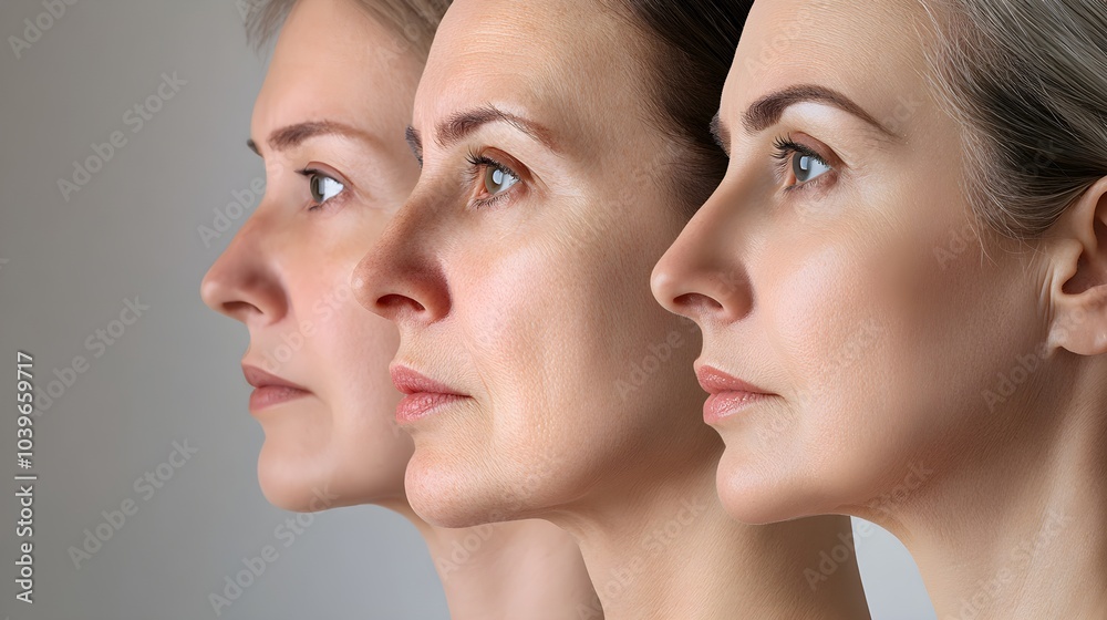 Facelift progression, featuring the soft, sagging jawline and deflated ...