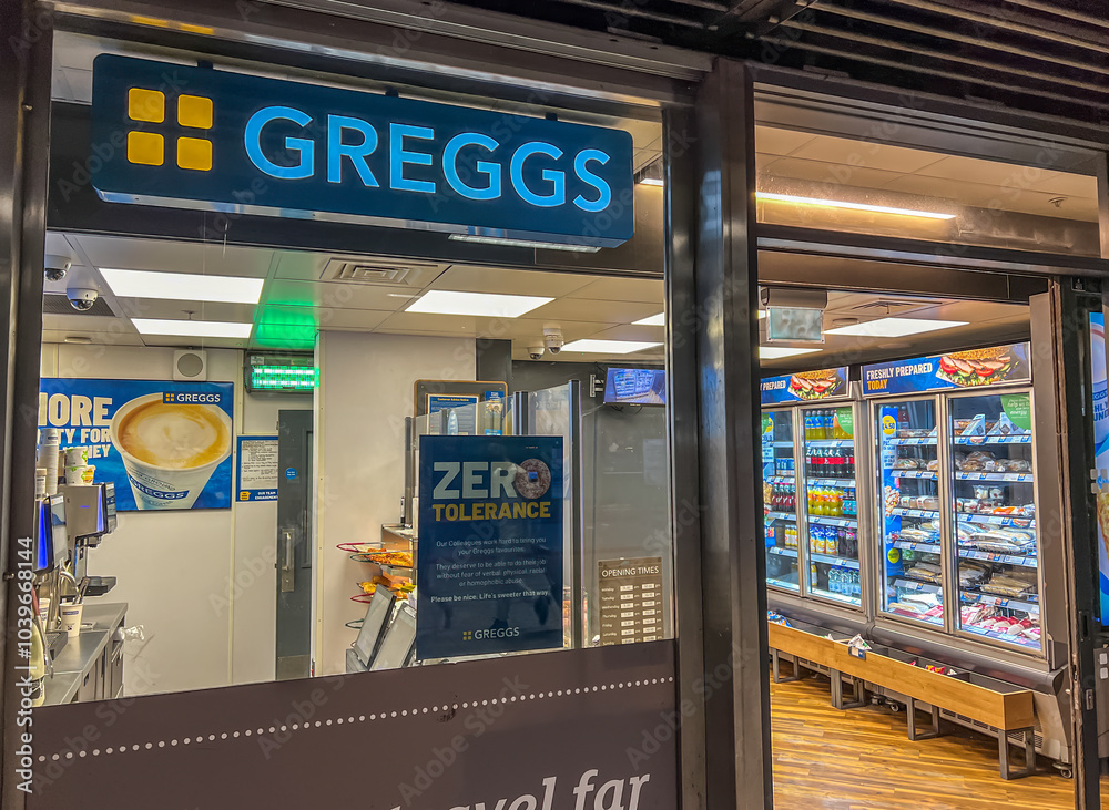 The branch store of Greggs in London, uk. Greggs plc (LSE: GRG) is the ...