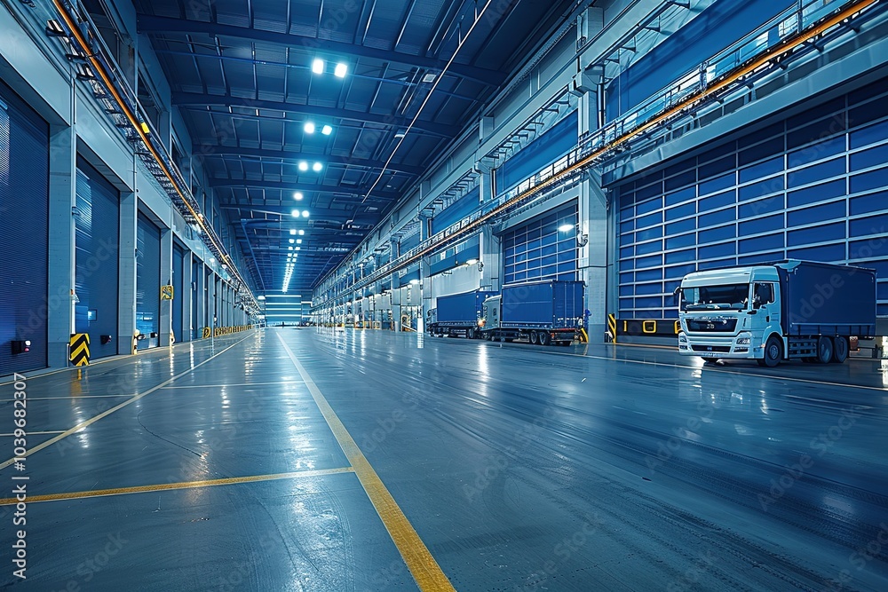 modern industrial warehouse or distribution center with a clean ...