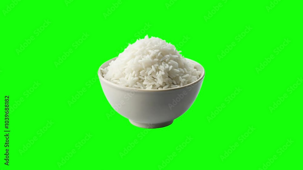 bowl of rice green screen animation motion graphic with chroma key clip ...