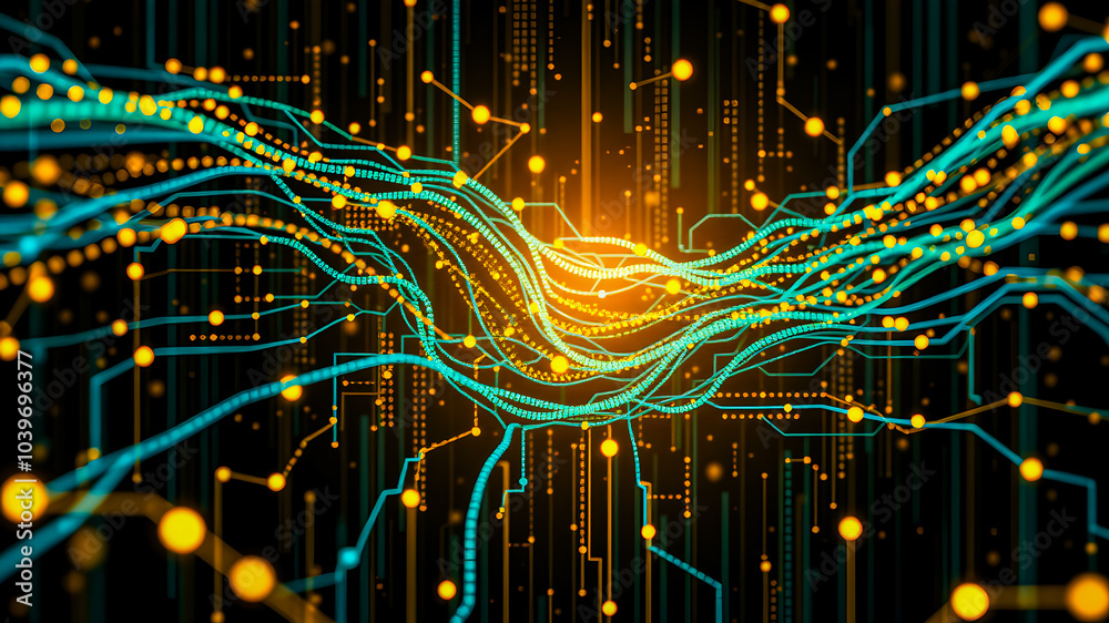 Artistic design of Ai data technology data science analyzing artificial intelligence generative ...