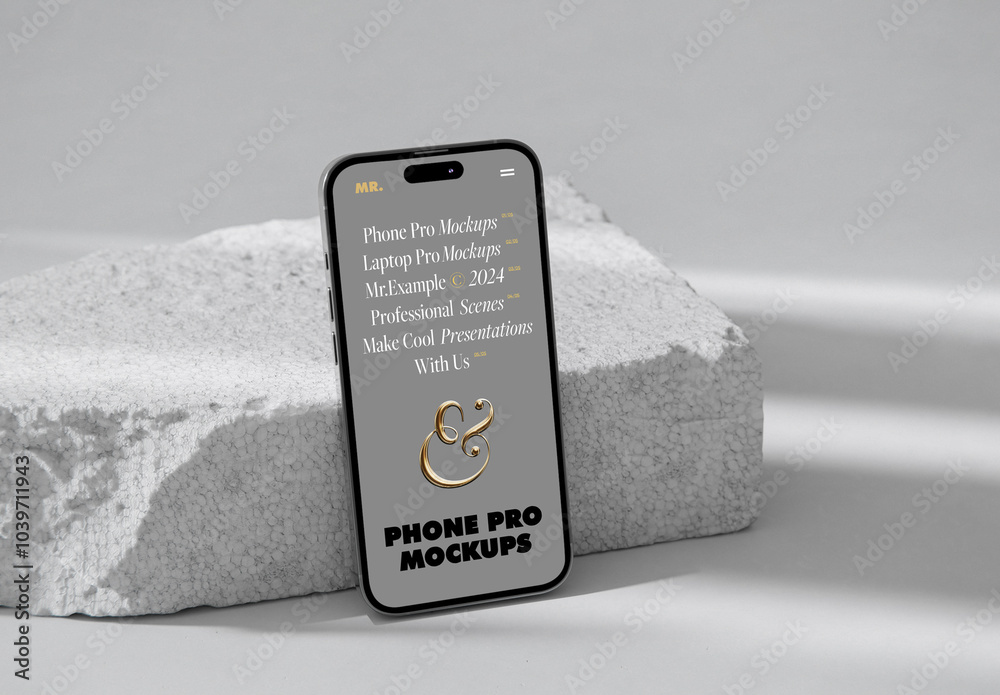 Phone Based On Styrofoam Mockup Stock Template | Adobe Stock