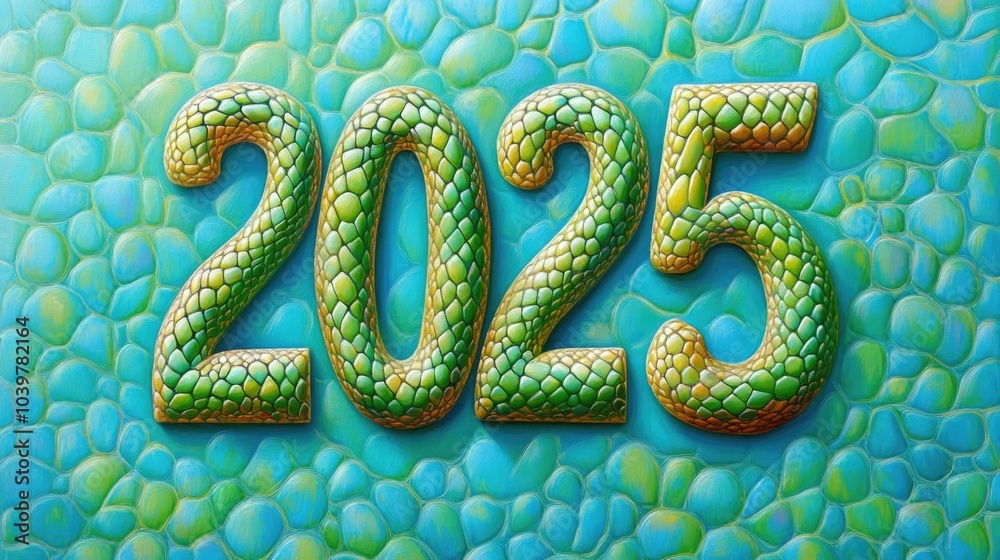 Snake Skin Numbers Symbolizing New Year 2025 in the Year of the Snake ...