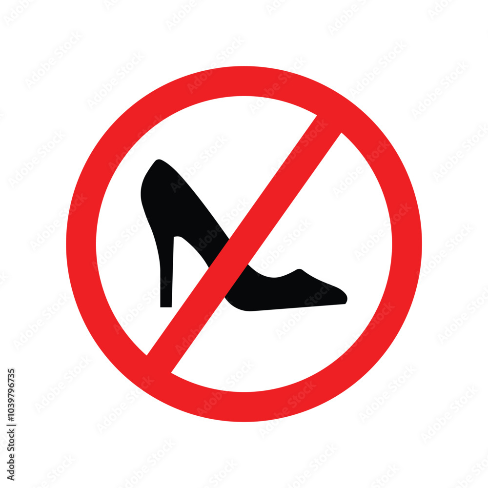 classic no high heels sign symbol in red circle transparent background ...