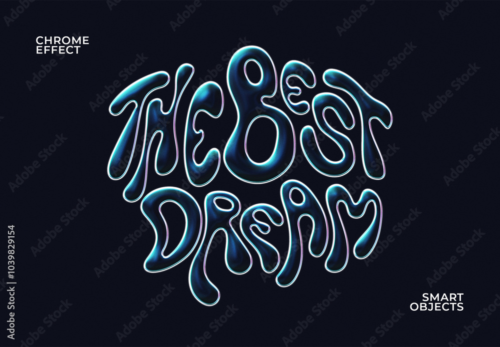 Blue Chrome Logo & Text Effect Mockup Stock Template | Adobe Stock