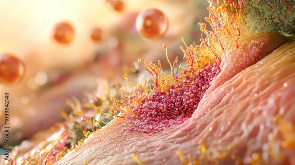 2410 52.Detailed 3D illustration of the skin's anatomy, including the ...