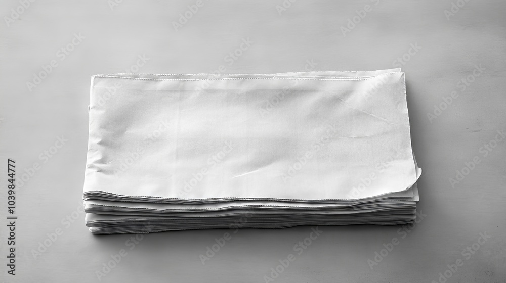 2410 76.Top view of a folded newspaper on a table, the pages showing no ...