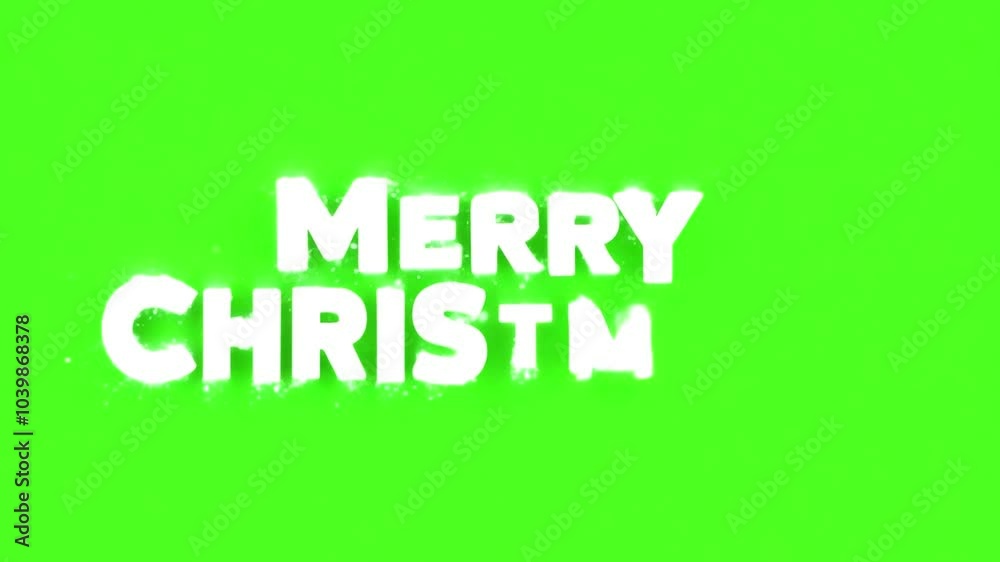 Merry Christmas Text Animation, Calligraphic Inscription on Green ...
