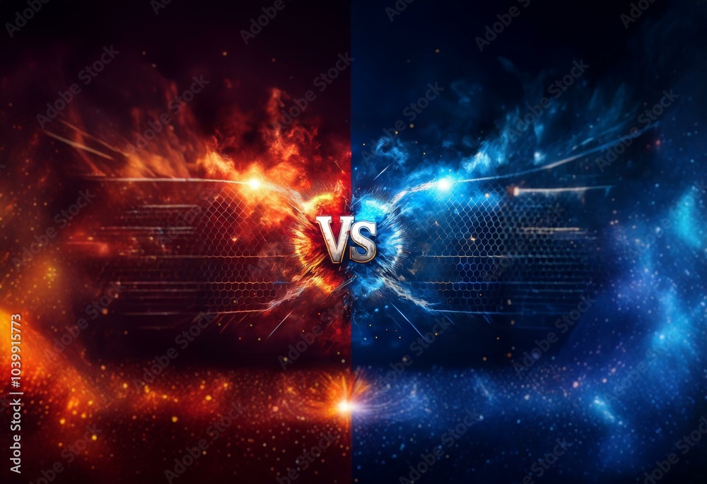 Fiery red and icy blue clash behind a metallic "VS" symbol in a dark ...