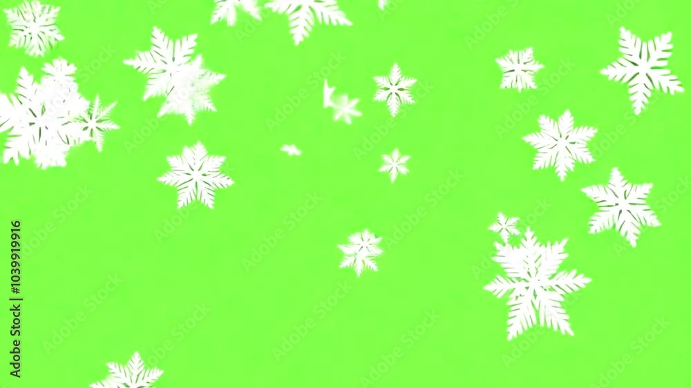 Snow falling down 4K animation on Green screen. Christmas falling snow ...