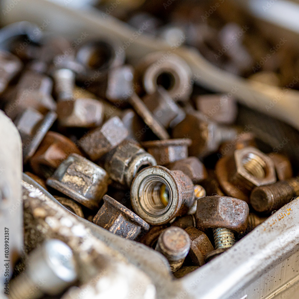 Closeup photo shoot of different nesessary tools and parts in every man ...