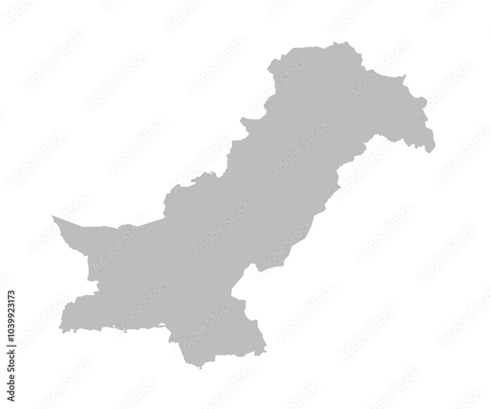grey Pakistan administrative map. province map of Pakistan, blank Map ...
