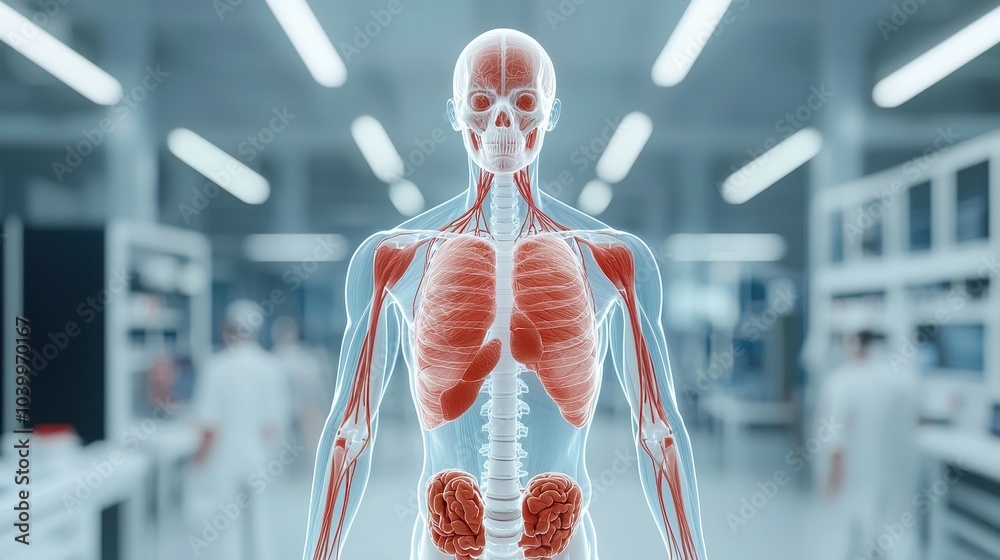 Photo A detailed, anatomically accurate model of the human body ...