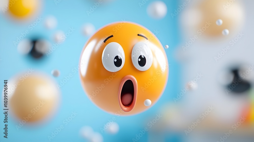 Floating and dynamic 3D emoji icons with vibrant visual symbols fluid ...