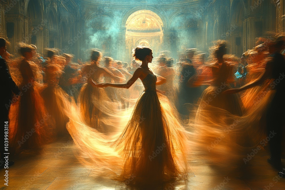 Lighting colorful dancing people strutting on the floor dancing in the ...