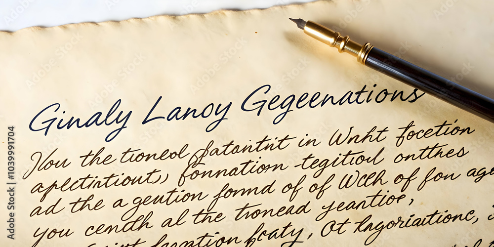 Macro Handwritten Letter Generations Family Connection Close Up Faded ...