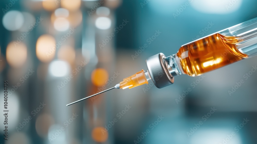 A detailed image of a syringe highlighting the sharp needle and ...