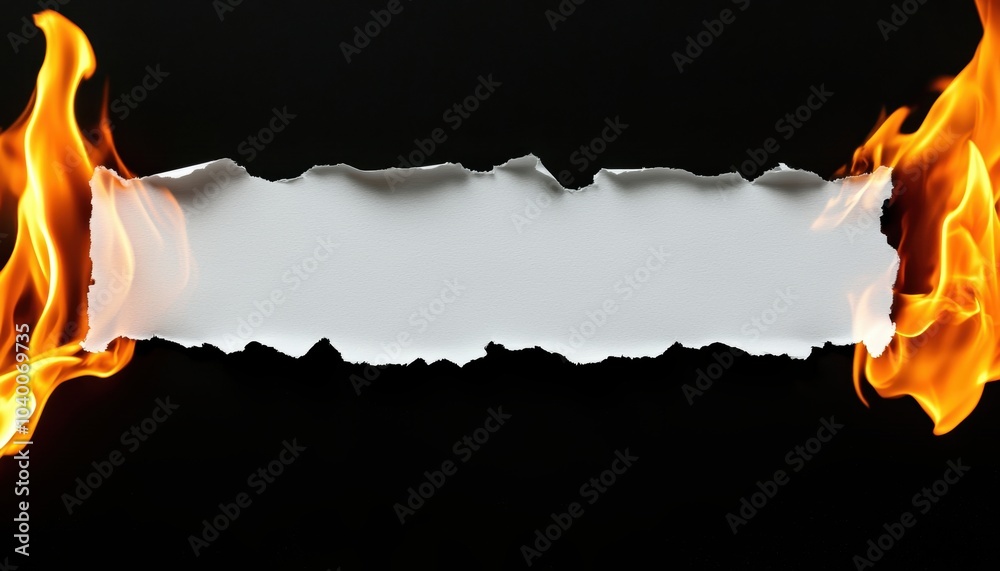 Burning paper effect with curled edges and vivid flames, showcasing the ...