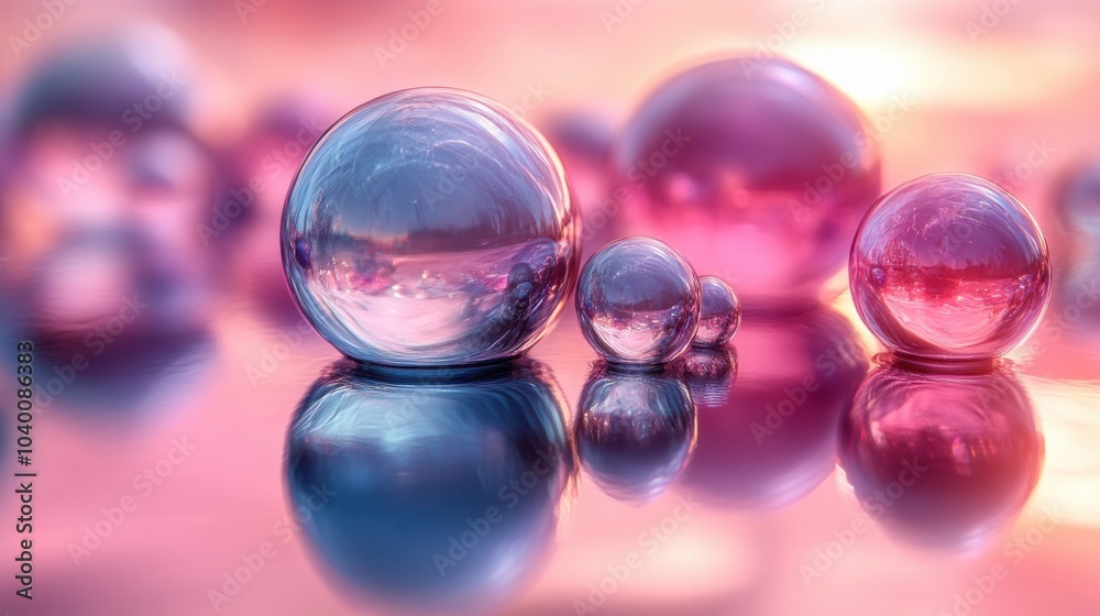 Stunning Abstract Colorful Gradient Spheres Floating on a Sleek ...