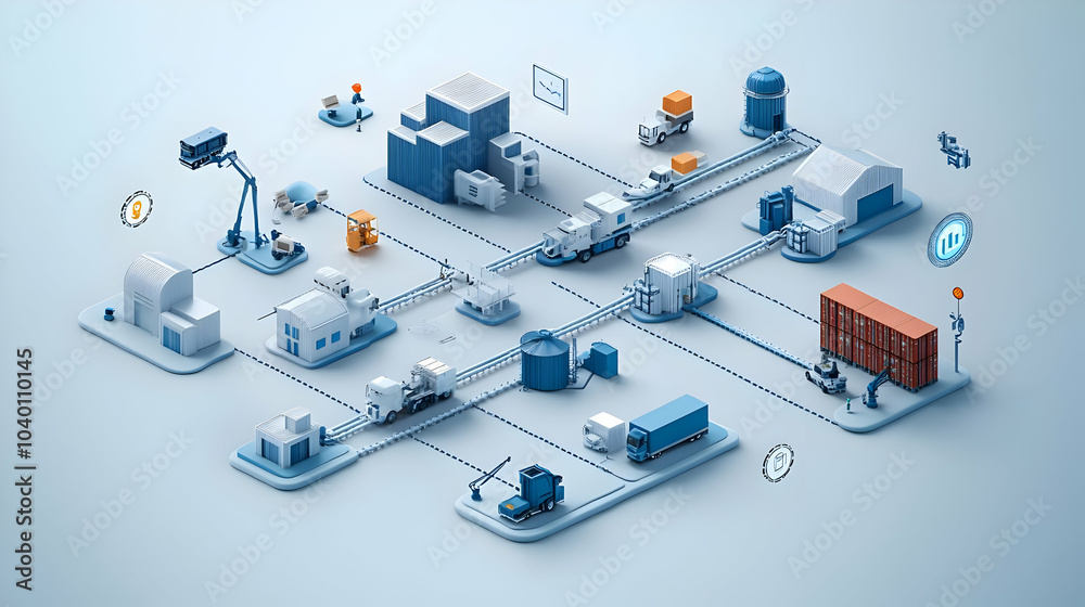 3D Levitating Supply Chain with Community Checkpoints Tracking Shot ...