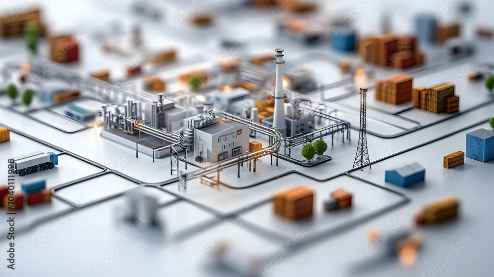 3D Levitating Supply Chain Model Tracking Shot Highlighting Community ...