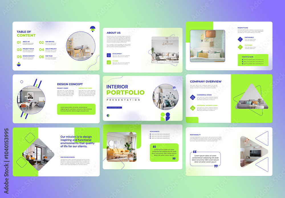 Interior Portfolio Presentation Template Stock Template | Adobe Stock