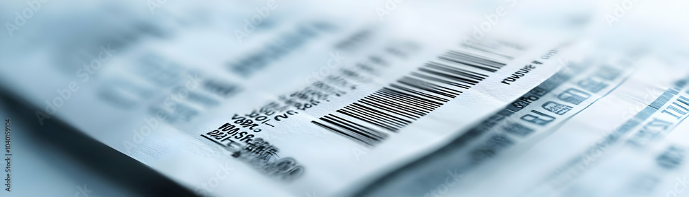 Plain Shopping Receipt Barcodes Glossy White Surface Ample Copy Space ...