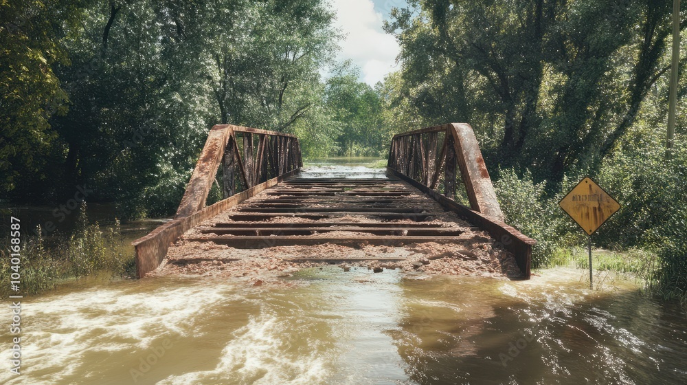 Low Water Bridge in Fries, VA destroyed by Hurricane Helene Stock Photo ...