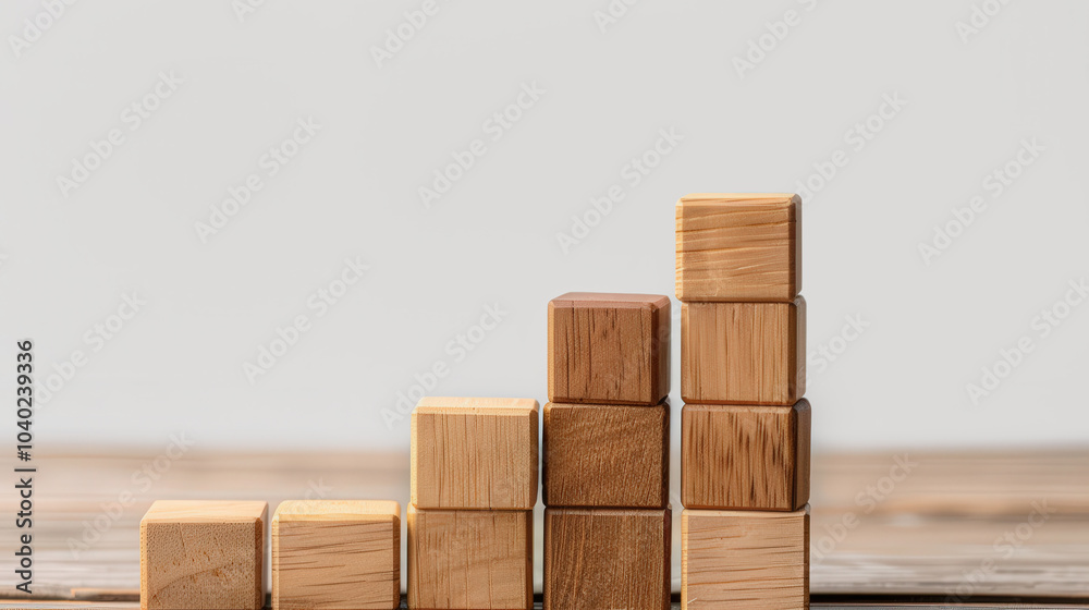 Wooden Timeline Graph, an intricate arrangement of wooden blocks ...