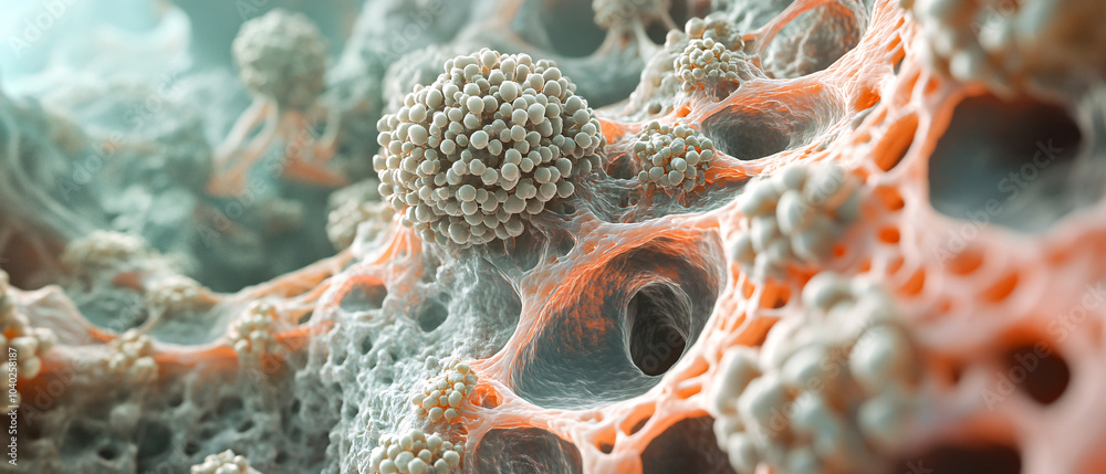 Microscopic Image of Cell Structure with Clusters of Round Shapes ...