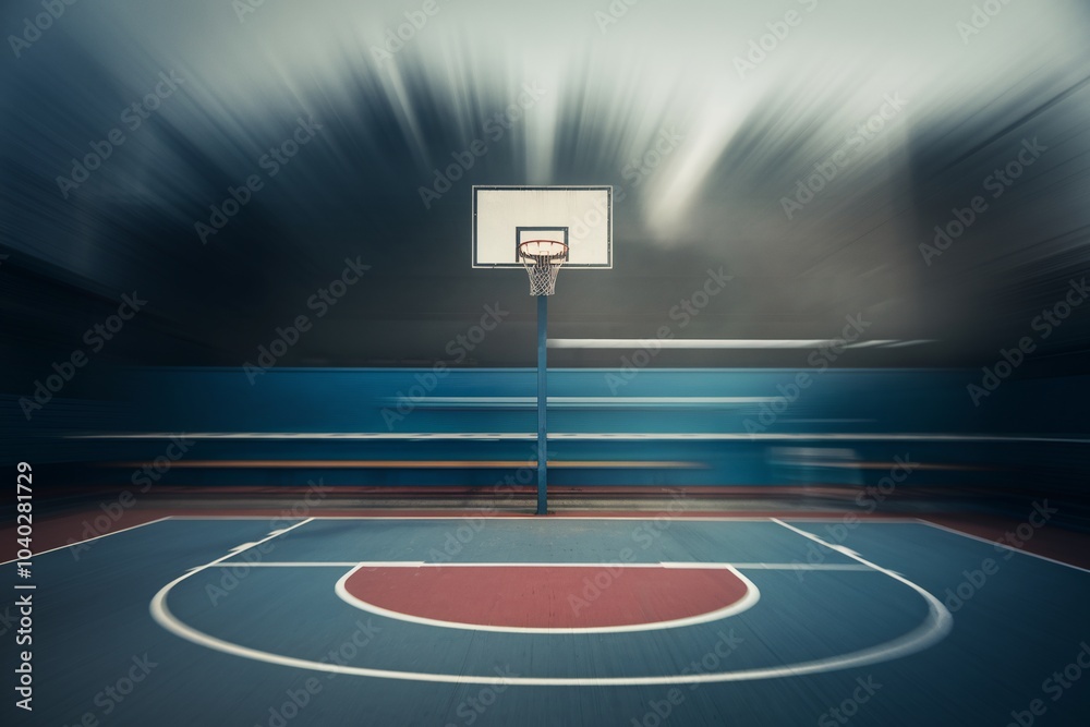 Blurred Motion Basketball Court: Dramatic, motion-blurred image of an ...