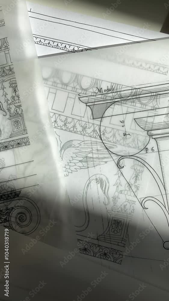 blueprints - drawings of antique architecture - drawings of antique ...