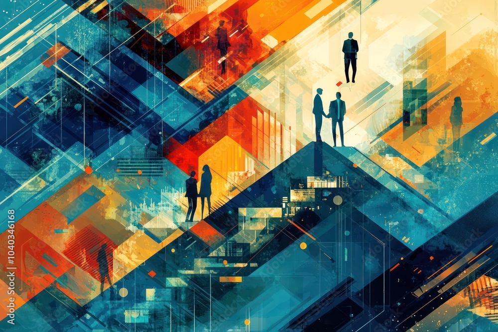 A creative portrayal of business agility, using dynamic figures to ...