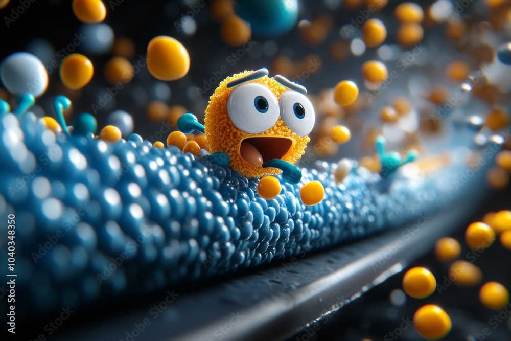 Detailed view of the phospholipid bilayer, with proteins and ion ...