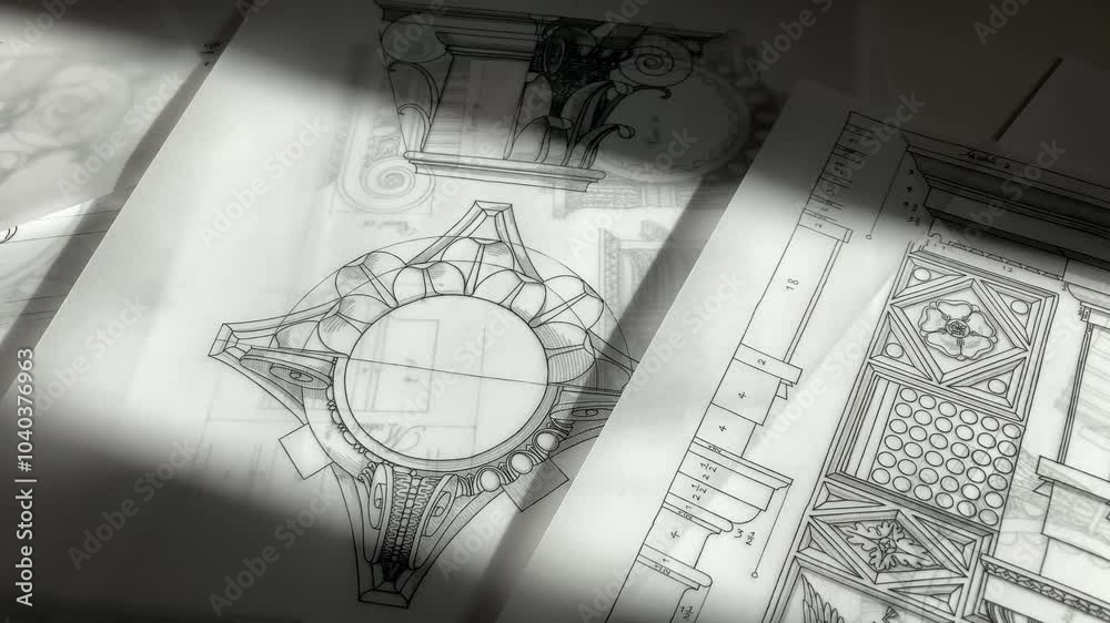 blueprints - drawings of antique architecture - drawings of antique ...
