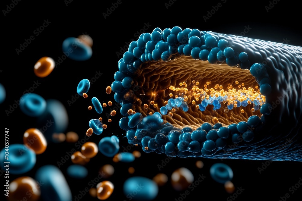 Close-up of a human cell membrane, showing lipid bilayers and ion ...