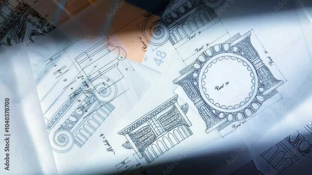 blueprints - drawings of antique architecture - drawings of antique ...