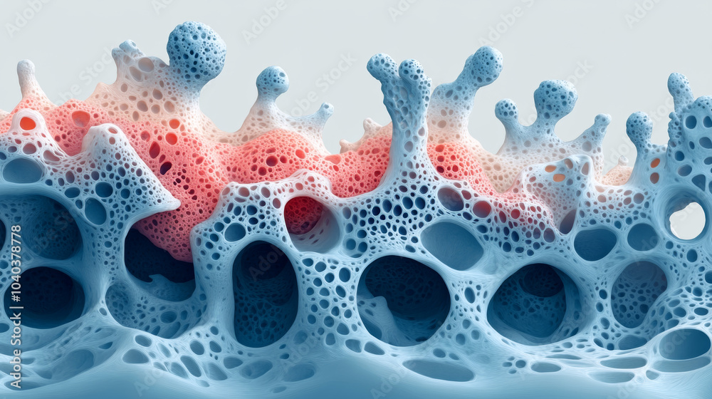 Detailed 3D rendering of osteon highlighting osteocytes, Haversian ...