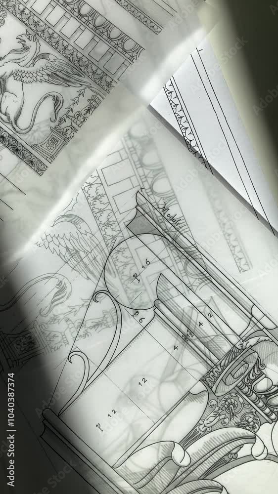 blueprints - drawings of antique architecture - drawings of antique ...