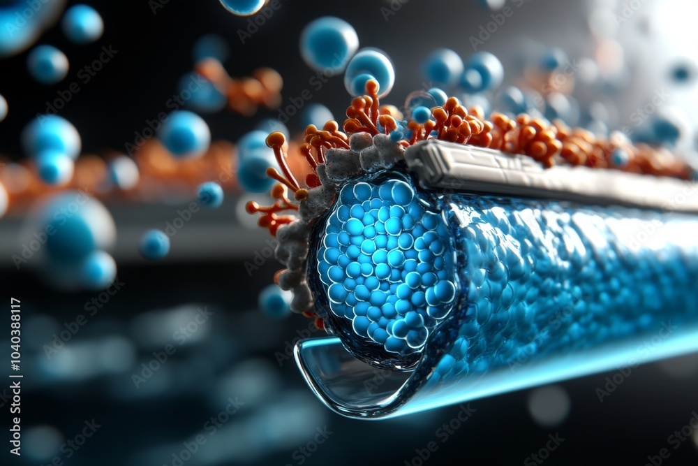 Illustration of the fluid mosaic model, with ion channels embedded in ...
